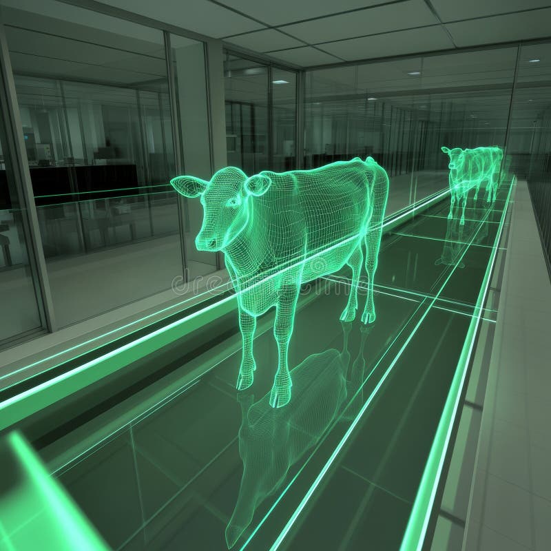 Modern Facility Featuring Futuristic Smart Farming with Digital Cows ...
