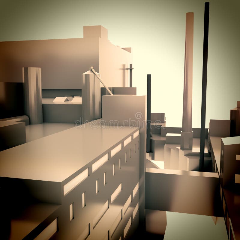 Modern factory stock illustration. Illustration of ecology - 22661902