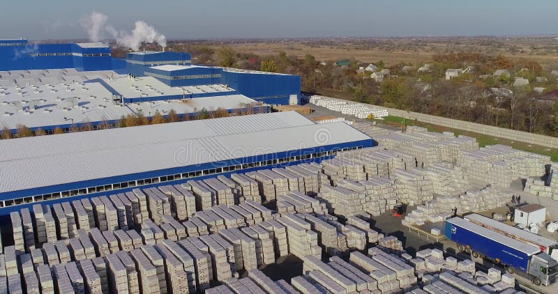 Exterior of Modern Factory. Modern Factory Aerial View. Exterior of ...