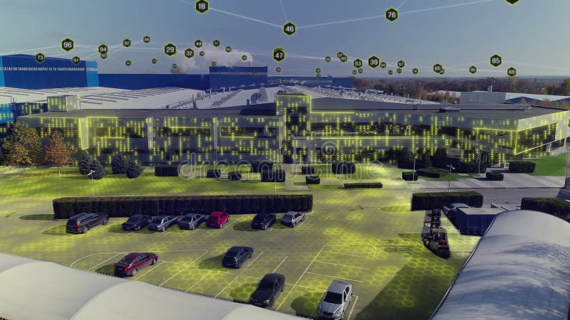 Modern Factory from the Air. Echnological Factory Aerial View. the ...