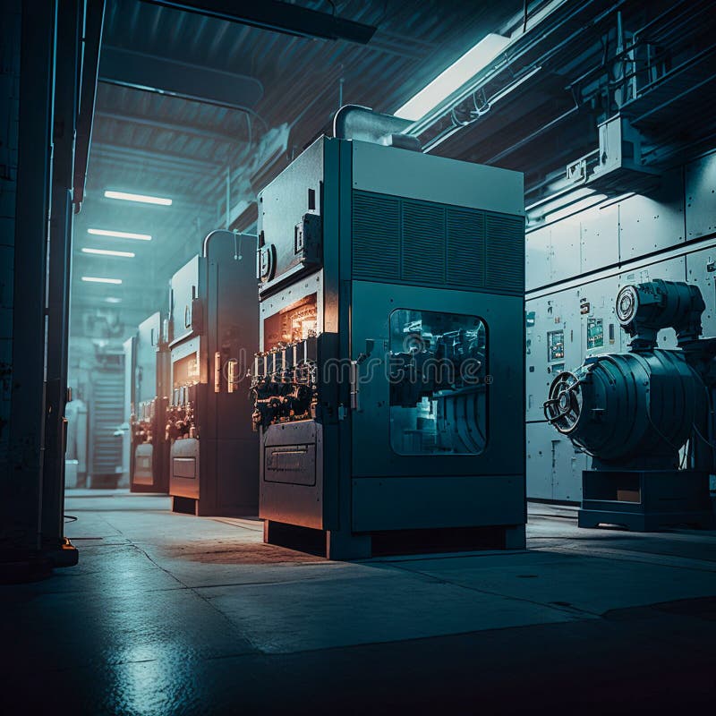 Modern Factory with Automated Machines, Generative AI Stock ...