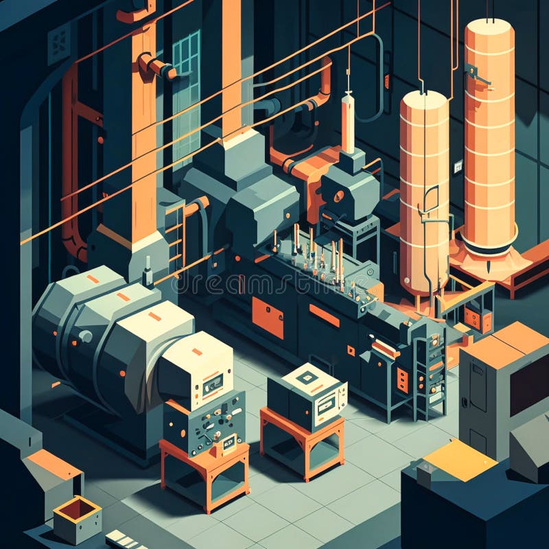 Modern Factory with Automated Machines, Generative AI Stock ...