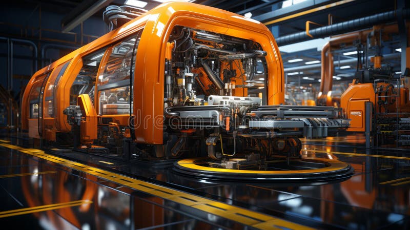 A Modern Factory with Automated Processes. Generative Ai Stock ...