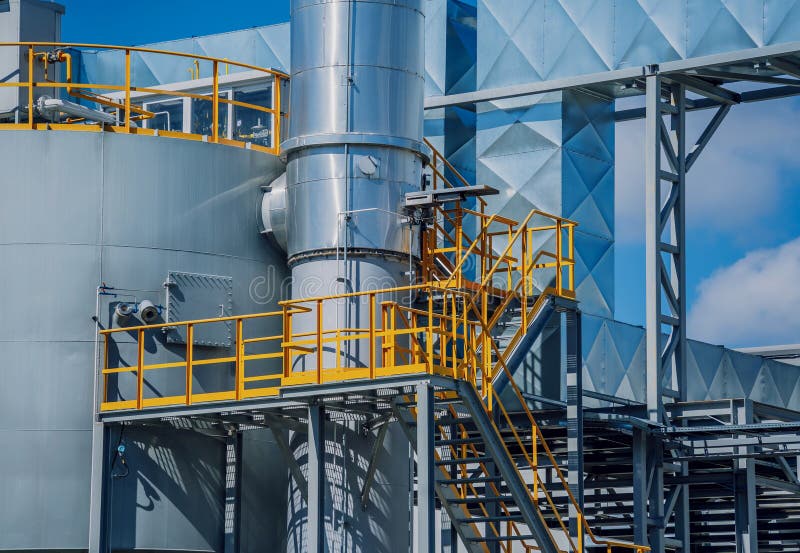 A Modern Factory Building by the Highway Road Stock Image - Image of ...