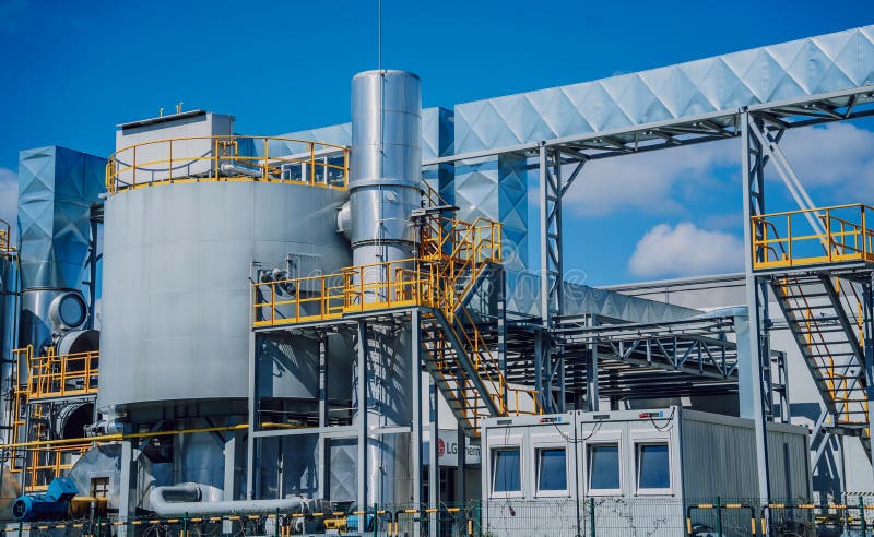 A Modern Factory Building by the Highway Road Stock Image - Image of ...