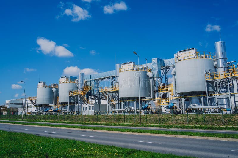 A Modern Factory Building by the Highway Road Stock Image - Image of ...