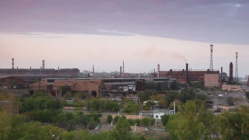 Modern Factory with Chimneys in Warm Summer Day, Stock Footage - Video ...