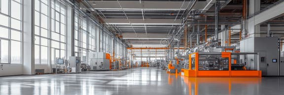 A Modern Factory Features Wide Format CNC Machine Tools Stock Photo ...