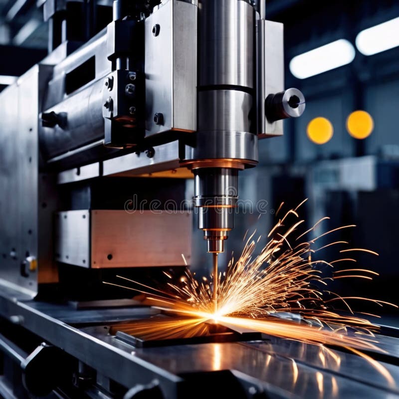 A Modern Factory with High - Tech Milling Machines Stock Illustration ...