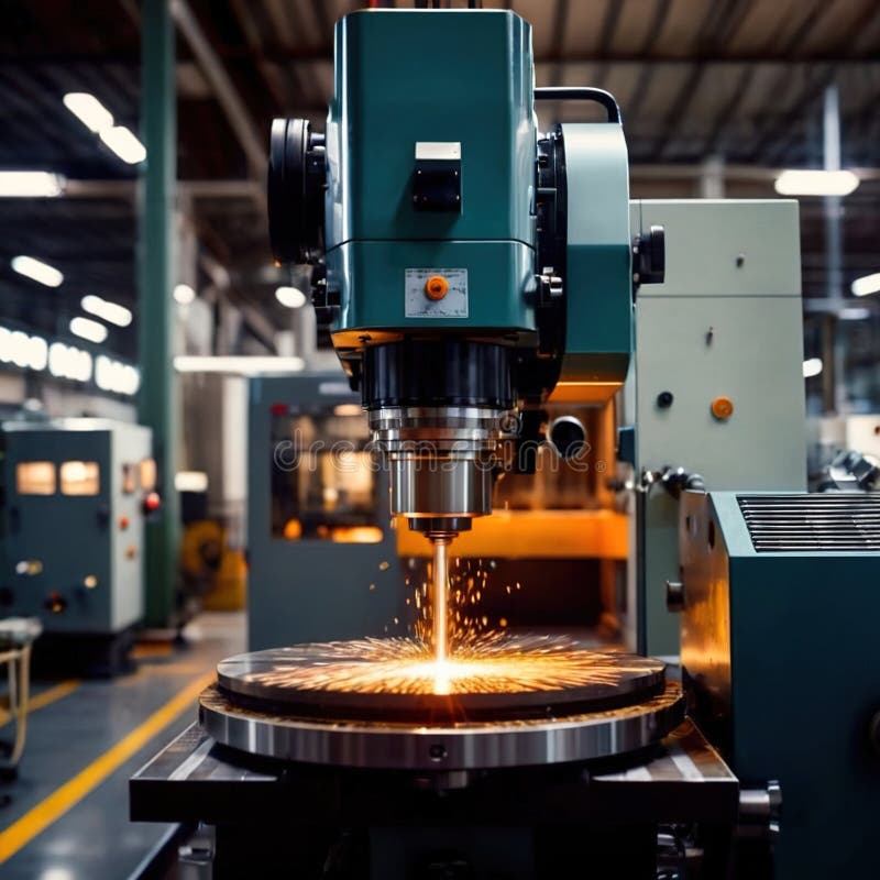 A Modern Factory with High - Tech Milling Machines Stock Illustration ...