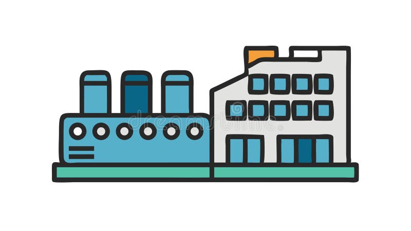 Modern Factory or Industrial Plant Building Vector Illustration Vector ...