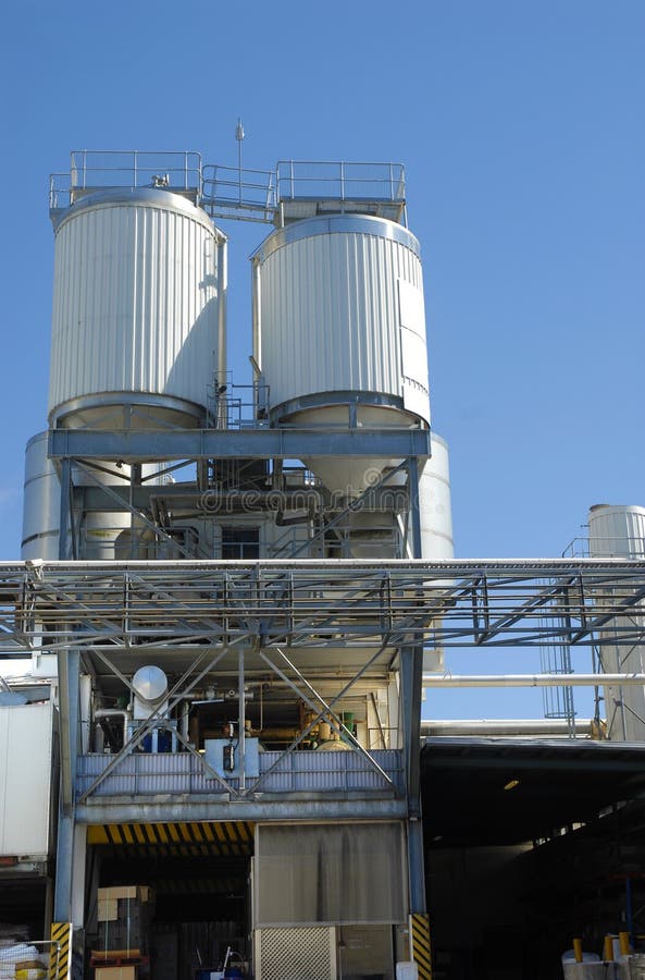 Modern Factory Industrial Plant, Loading Bay and Storage Silos Stock ...