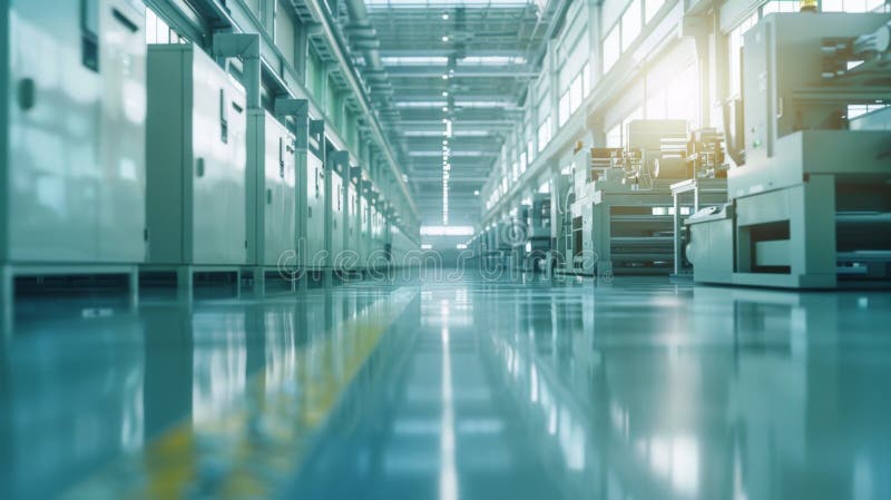Modern Factory Interior with Advanced Equipment and Clean Aesthetic ...