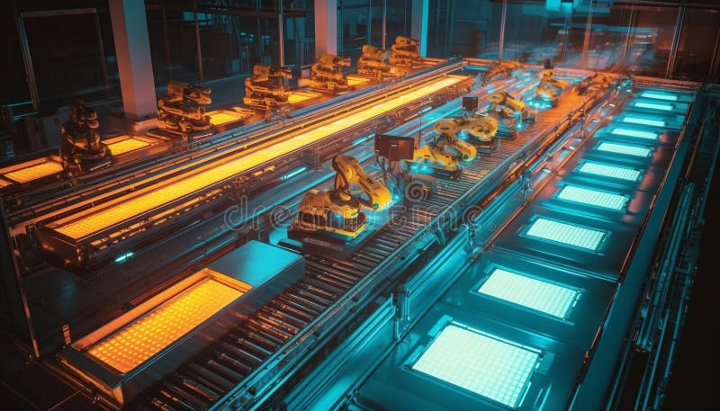 Modern Factory Machinery Illuminates the Steel Workshop Generated by AI ... Modern Factory Machinery Illuminates the Steel Workshop Generated by AI ...