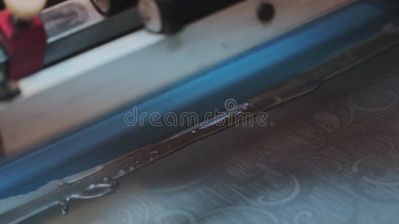 The Process of Making Wallpaper, Applying Paint To a Sample. Wallpaper ...