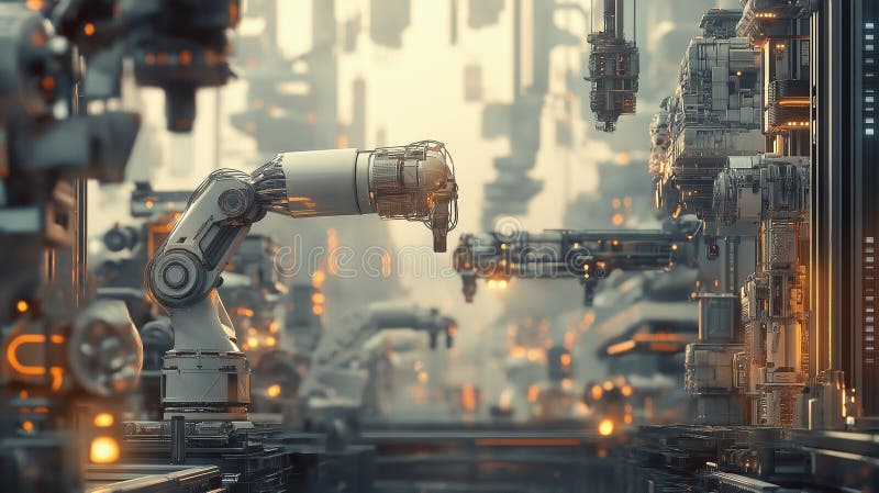 Modern Factory Run Entirely by Artificial Intelligence Stock Photo ...