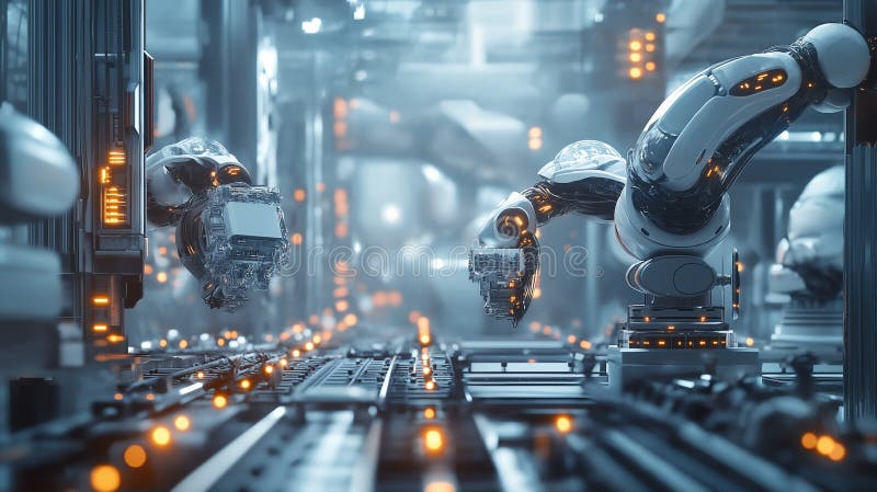 Modern Factory Run Entirely by Artificial Intelligence Stock Photo ...