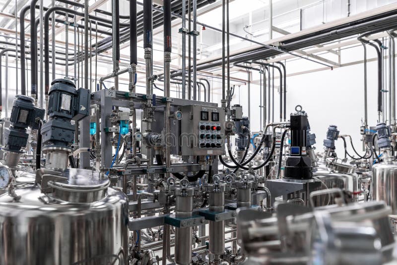 Modern Factory, Stainless Steel Equipment Stock Photo - Image of modern ...