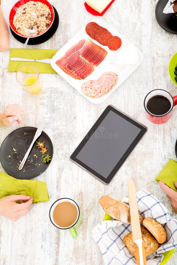 Modern Family Having Breakfast Stock Image - Image of juice, caucasian ...
