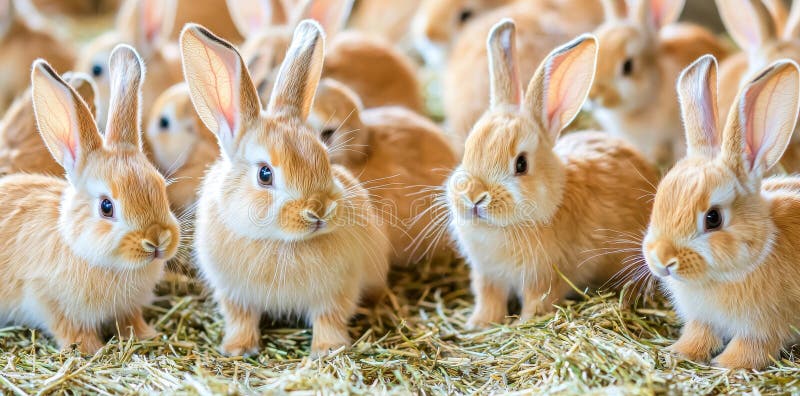 Modern Farm House with a Brown Rabbit, Livestock Industry Stock Photo ...