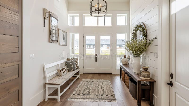 Modern Farmhouse Entryway, Farmhouse Interior Architecture Generative ...
