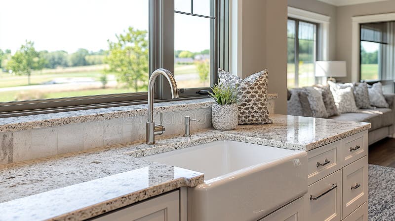 Modern Farmhouse Kitchen Sink with Granite Countertop, Farmhouse Style ...