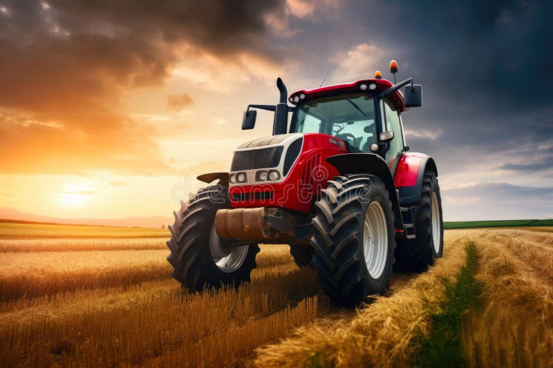 Modern Farming Machinery: Tractor Glory. Stock Illustration ...