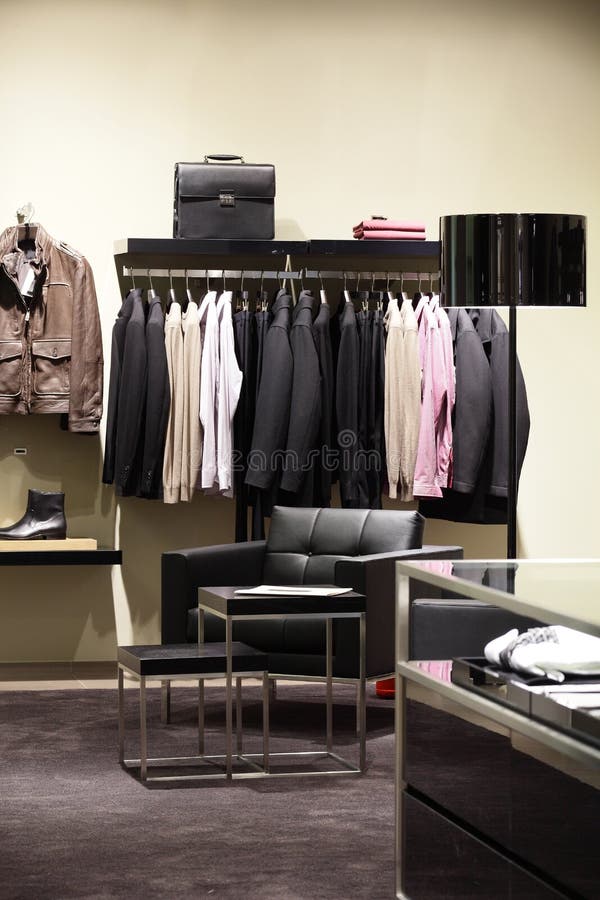 Modern and Fashion Clothes Store Stock Image - Image of bright ...