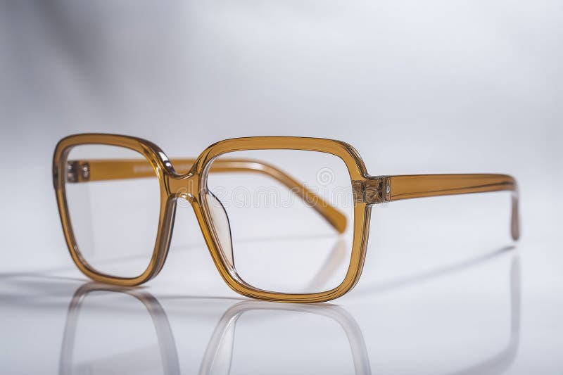 Modern Fashion Eyeglasses Resting on Reflective Surface Stock Photo ...