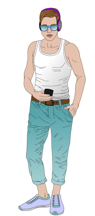 Modern fashionable guy stock vector. Illustration of cartoon - 85964446