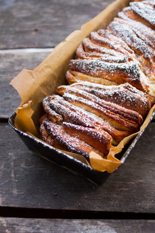 Modern Fashionable Pastry with Powdered Sugar Stock Photo - Image of ...