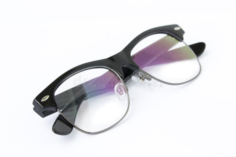 Modern Fashionable Spectacles Isolated on White Background. Stock Image ...