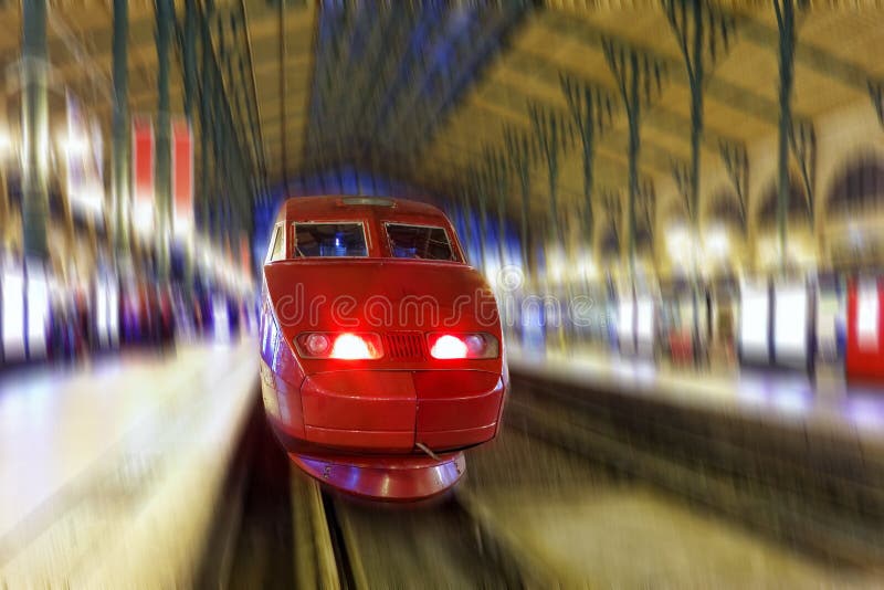 Fast Modern Passenger Train With Motion Blur Stock Photo - Image of ...