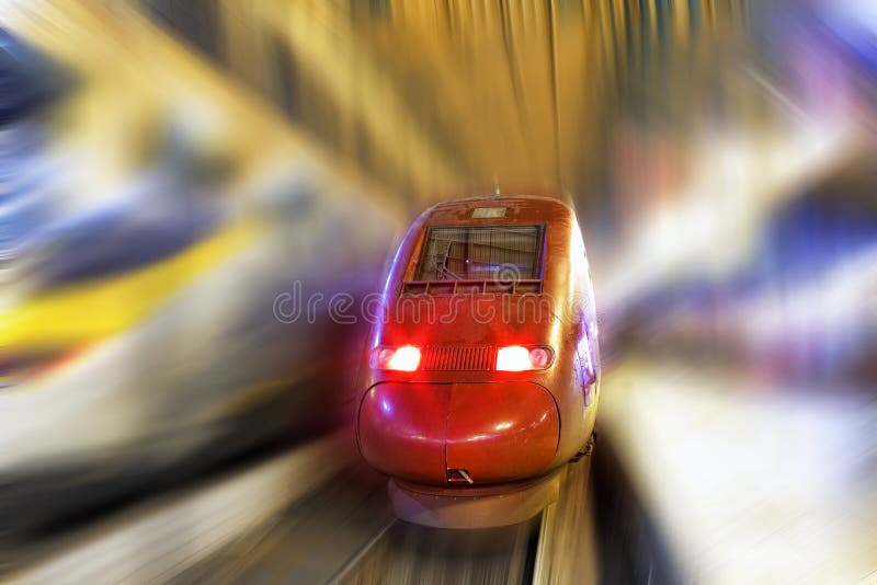 Modern Fast Passenger Train. Motion Effect Stock Image - Image of ...