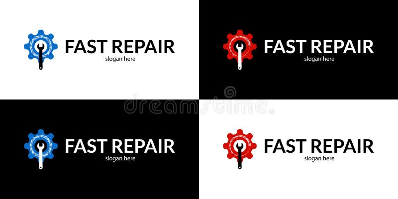 Modern fast repair logo stock vector. Illustration of emblem - 247203558