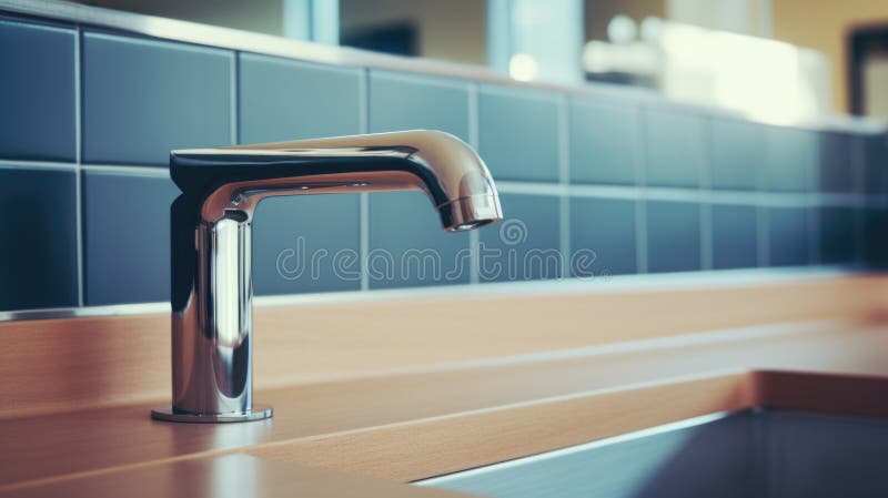 A Modern Faucet on a Counter Top, AI Stock Illustration - Illustration ...