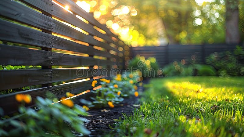 A Modern Fence, Emphasizing Its Sleek Materials and Geometric Patterns ...