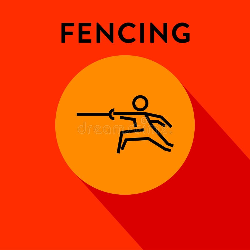 Modern Fencing Icon with Linear Vector Styles Stock Vector ...
