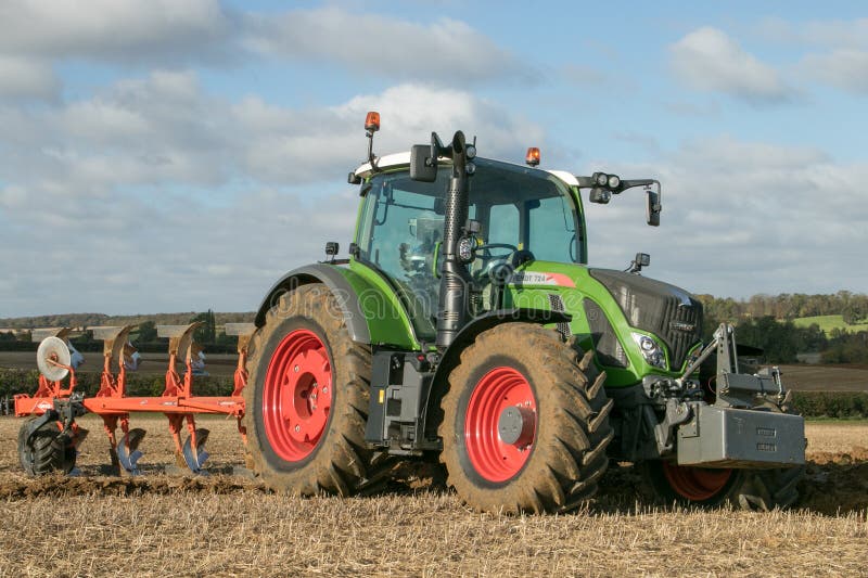 Modern Fendt Tractor Pulling a Plough Editorial Photography - Image of ...