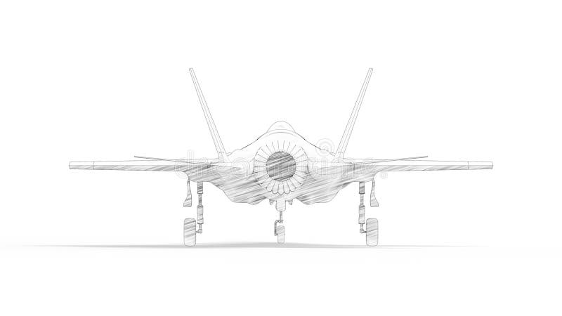 Modern Fighter Jet 3d Rendering Isolated in White Background Stock ...