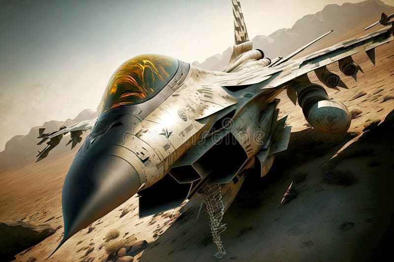 Modern Fighter Jets with Enclosed Cockpit Standing on Ground Stock ...