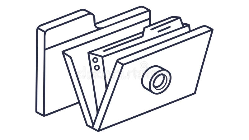 Modern File Folder Icon with Documents, Office Organization Vector ...