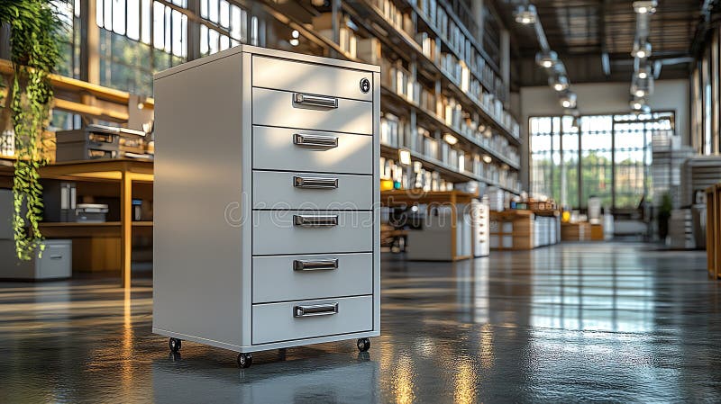 Modern Filing Cabinet in a Stylish Office Interior with Natural Light ...