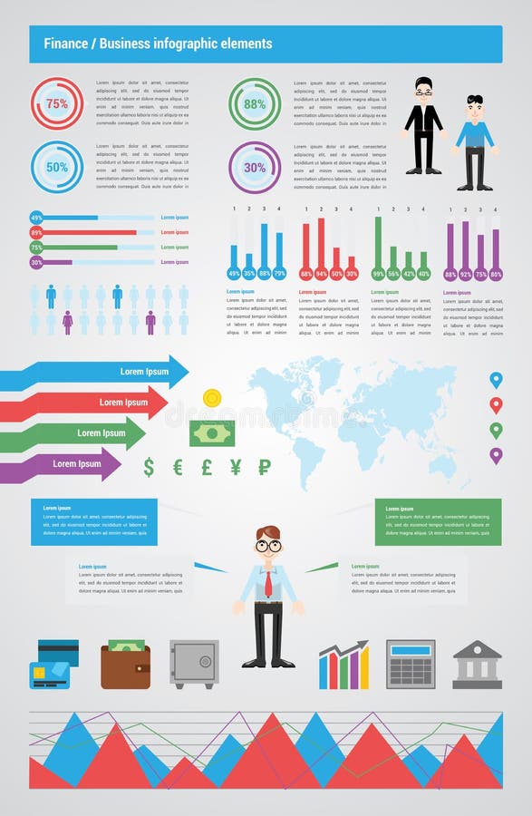 Modern Finance Infographic, Vector Illustrations Stock Vector ...