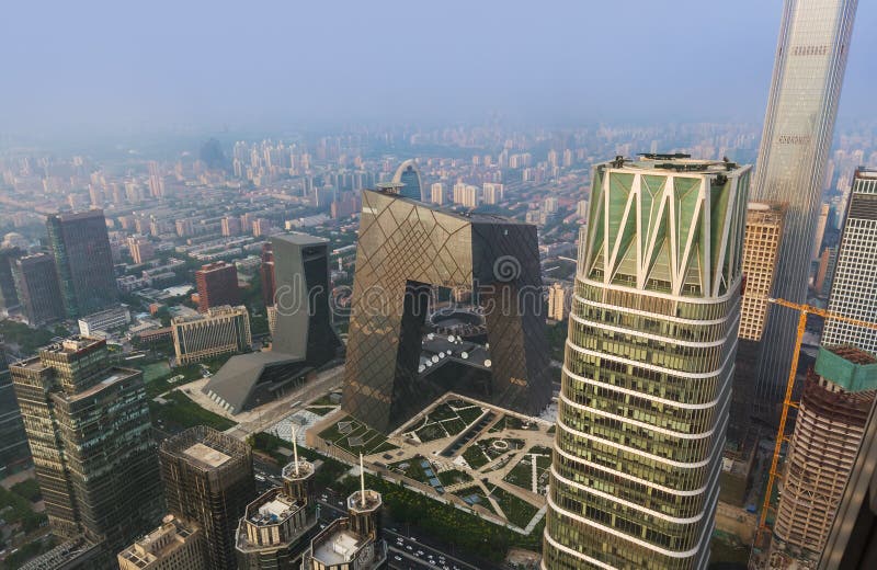 Modern Financial District Skyline in Beijing China Editorial Image ...
