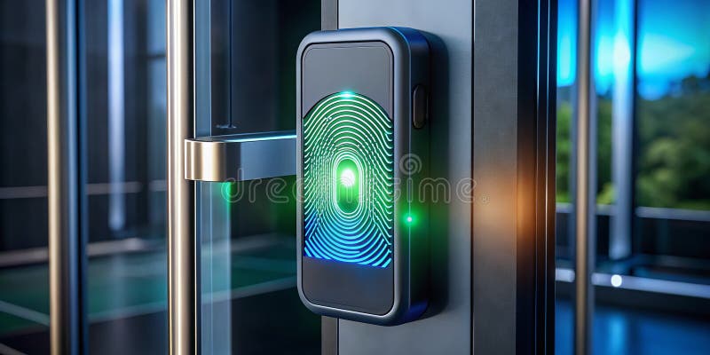 Modern Fingerprint Access Control System Secure and Stylish Black Glass ...
