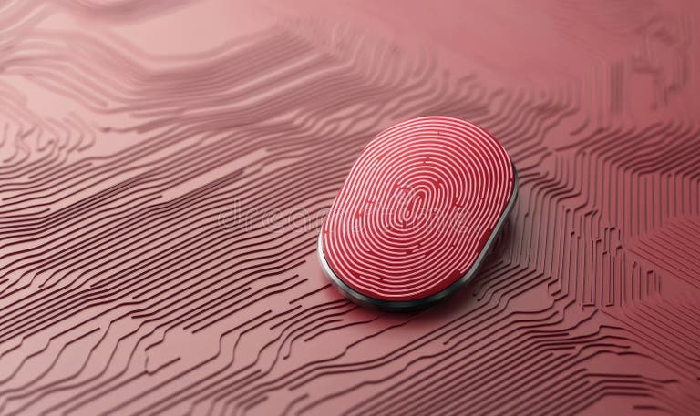 A Modern Fingerprint Scanner Depicted on a Textured Surface ...