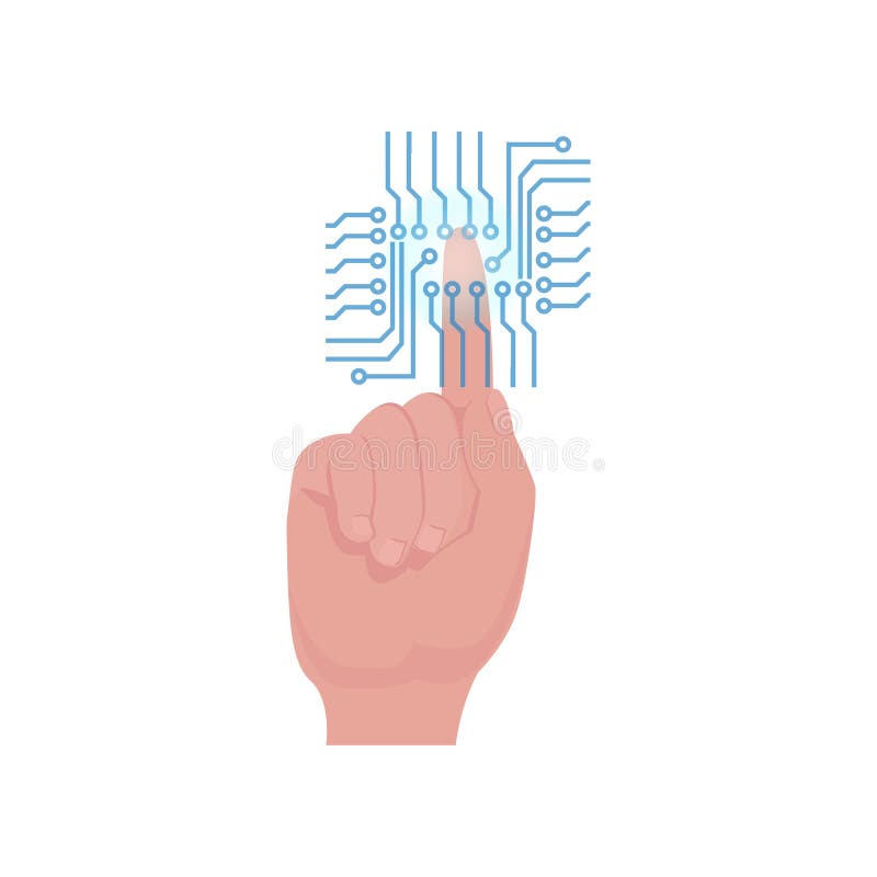 Technology Scan Man S Hand for Security Stock Illustration ...