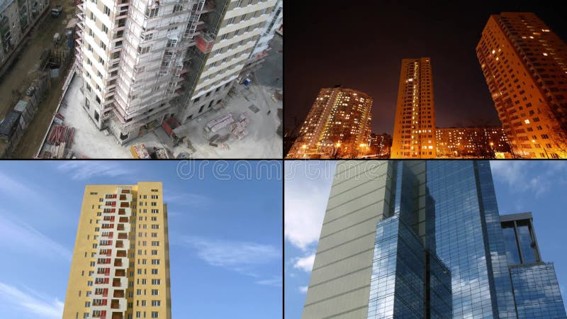 Modern Finished and Under Construction High-rises, Stock Footage ...