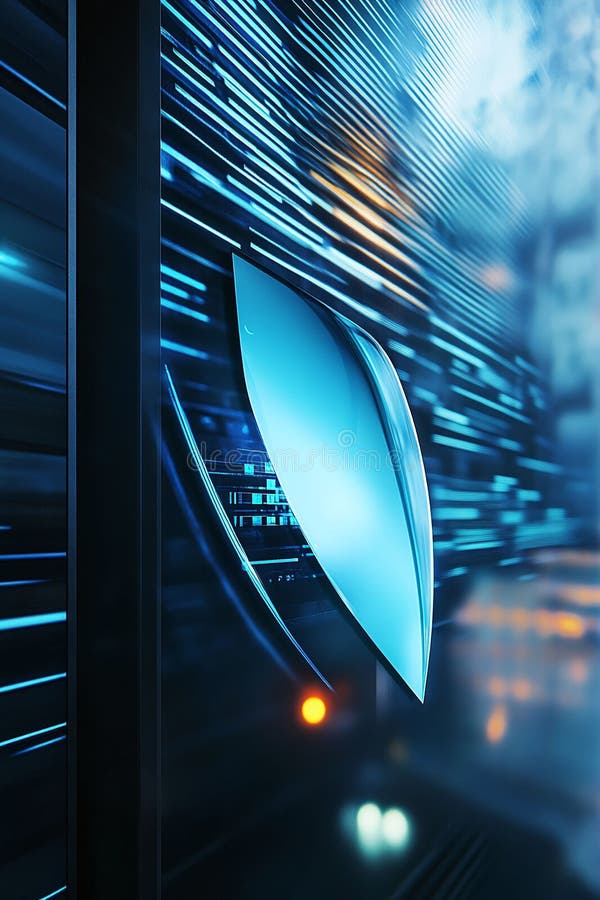 Modern Fintech Logo Illuminated by a Soft Blue Glow with Fluctuating ...